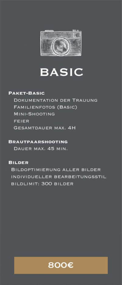 Preise & Leistungen - Pascal Dietrich | Hochzeitsfotograf